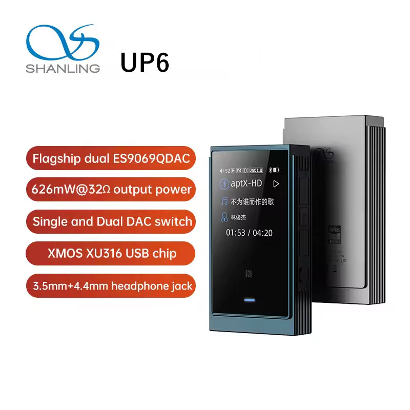 SHANLING UP6 Dual ES9069Q Portable Bluetooth DAC/AMP — AEHIFI SHOP